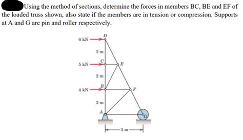 solved using the method of sections determine the forces in