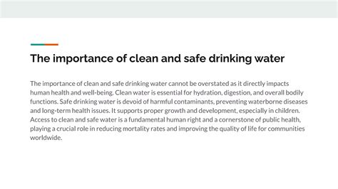 Ensuring Safe Drinking Water Ppt