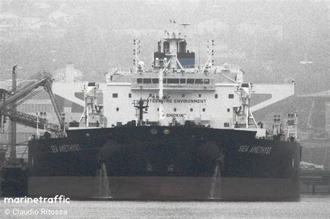 Ship Sea Amethyst Crude Oil Tanker Registered In Greece Vessel
