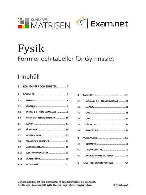 Formelsamling 1 Pdf Pdf