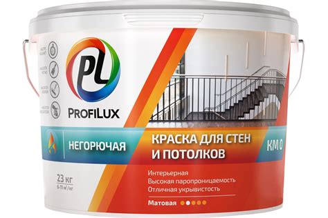 Краска ВД негорючая для стен и потолков Profilux 23 кг МП00 007310