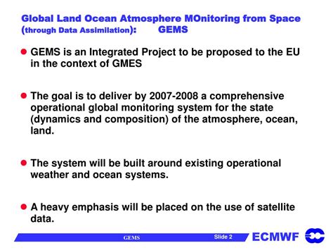 PPT Global Earth System Monitoring Using Space And In Situ Data GEMS