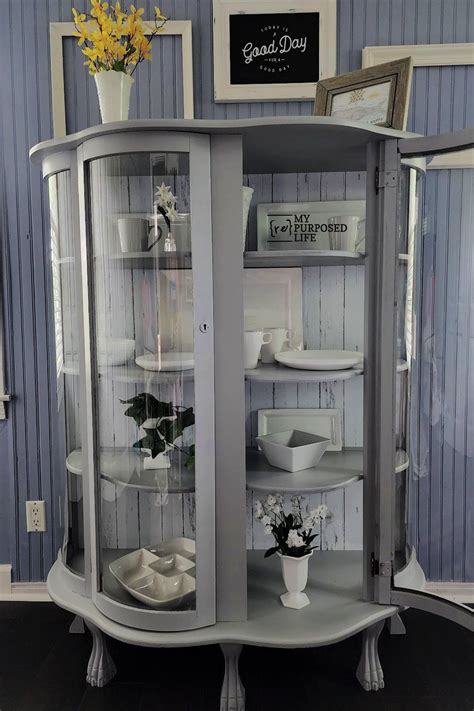 Antique China Cabinet With Curved Glass Antique China Cabinets China