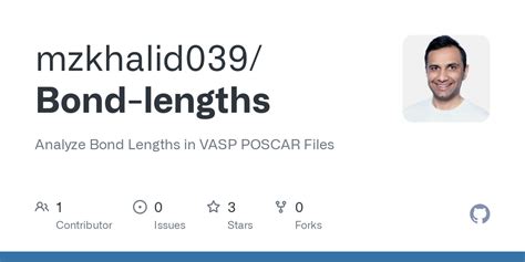 Github Mzkhalid039bond Lengths Analyze Bond Lengths In Vasp Poscar