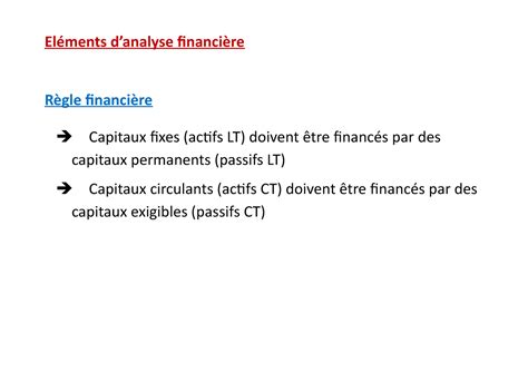 Synthèse compta synthese Eléments danalyse financière Règle