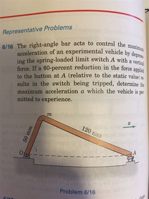 Solved The Right Angle Bar Acts To Control The Maximum