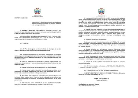 Prefeitura Desobriga Uso De MÁscaras E Revoga RestriÇÕes De Decretos