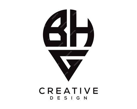 Premium Vector Bhg Letter Location Shape Logo Design