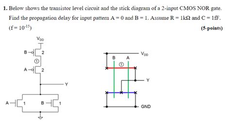 Solved 1 Below Shows The Transistor Level Circuit And The