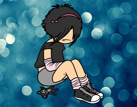 Dibujo De Chica Emo Pintado Por Zorua En El Día 09 07 12 A