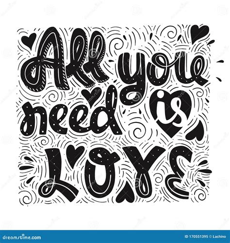 Vector Lettering Romantic Phrases About Love Handlettering Isolated On White Stock Vector