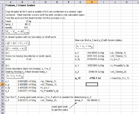 Figure 2 From Introducing Excel Based Steam Table Calculations Into Thermodynamics Curriculum