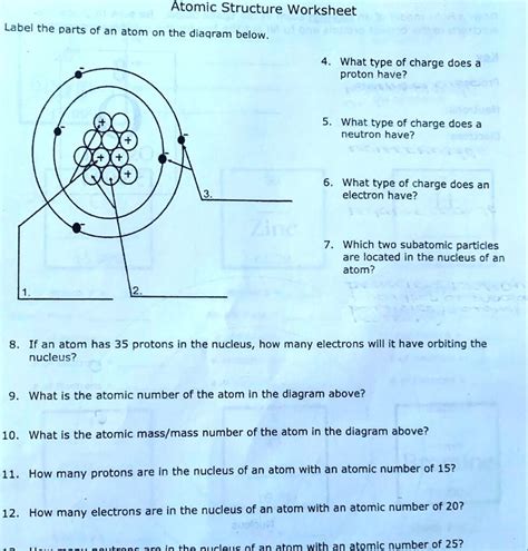 Atomic Structure Worksheet Of An Atom Has 35 Protons Atom Worksheets