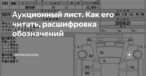 Аукционный лист Как его читать расшифровка обозначений ⭐️ Дзен