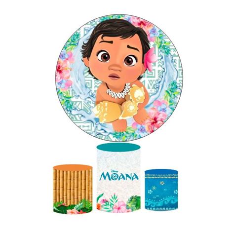 Painel 1 50m Moana Baby Capas De Cilindros Tecido Elo7