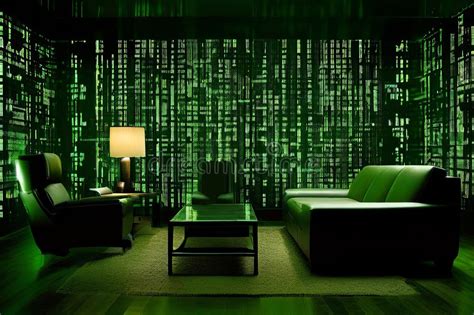 Matrix Code The Living Room Coded Into The Iconic Green Digital Stock