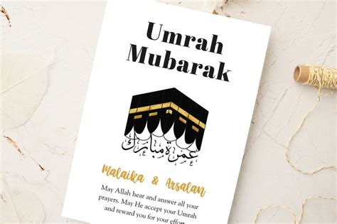 Personalised Umrah Mubarak Print Umrah Card Gift Islamic Gifts Arabic