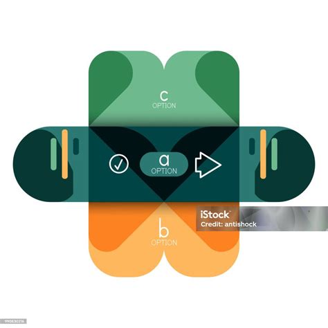 Opsi Infografis Dan Langkah Demi Langkah Dalam Kotak Bulat Elemen Bagan Grafik Diagram Dengan