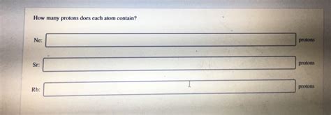 Solved How Many Protons Does Each Atom Contain Ne Protons Chegg Com