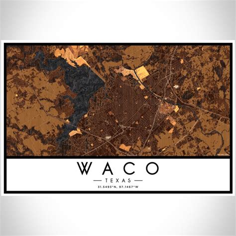 Waco Texas Map Print In Ember — Jace Maps