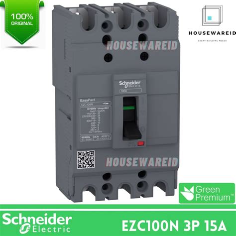 Jual MCCB 3p 15a Schneider EZC100N Original Breaker MCCB 3 Phase 15