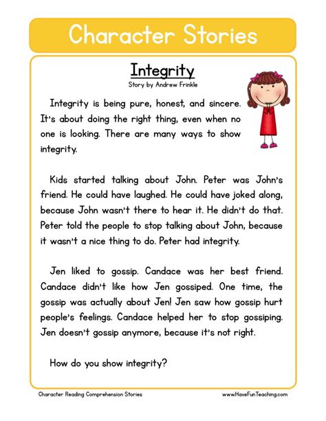 Reading Comprehension Worksheet Forgiveness