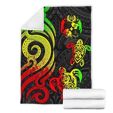Tonga Polynesian Premium Blanket Reggae Tentacle Turtle