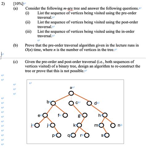 Solved A Consider The Following M Ary Tree And Answer Chegg