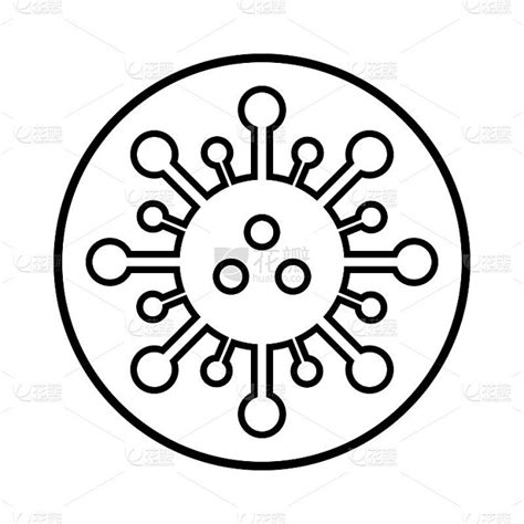 细菌，病毒线图标。轮廓向量。