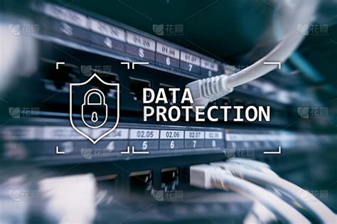 数据保护、网络安全、信息隐私。互联网和技术的概念。服务器机房的背景。