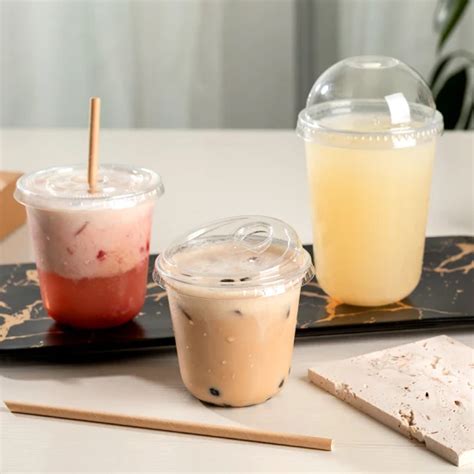 PP U Shape Bubble Tea Cup Cold Drink Clear Disposable Plastic Cup