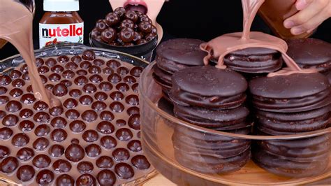 Asmr Dark Maltesers Chocolate Milk Magnum Ice Cream Nutella Dessert