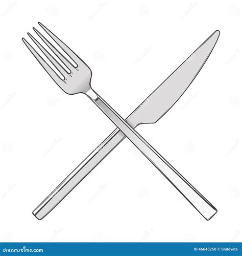 Bifurcación Cruzada Y Cuchillo Aislados En Un Fondo Blanco Concepto De