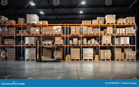 Efficient Inventory Management In An Industrial Warehouse With Organized Storage Shelves And