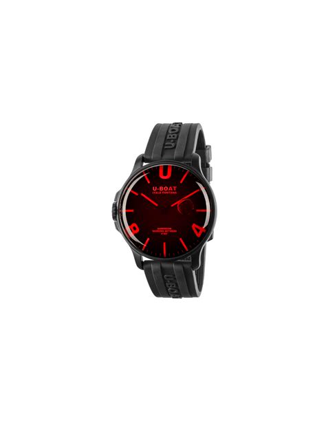 U Boat Darkmoon 44 Red Glass Watch