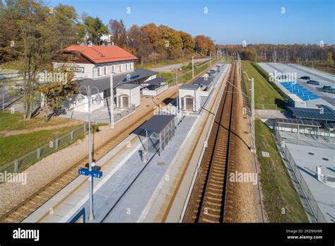 Newly Modernized Small Railway Station In Swoszowice District In Krakow Poland For Fast City