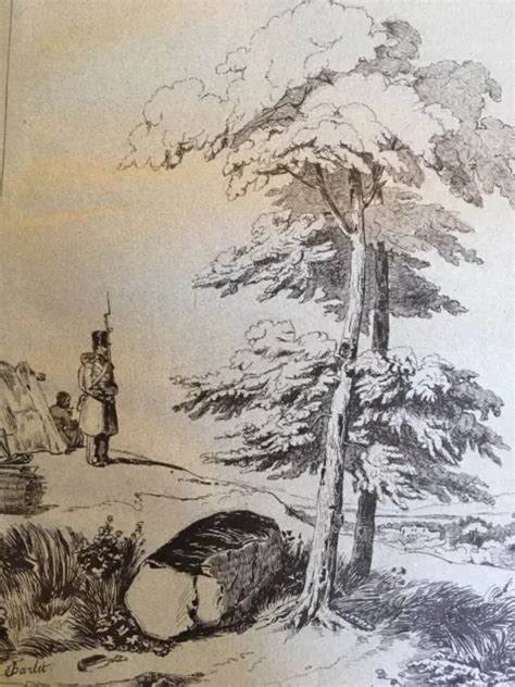 TRÈS BEAU GRAND Dessin Militaire belle encre original 1850 EUR 97 00