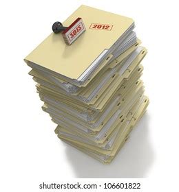 Manila Work Folders Stacked Office Many Stock Illustration 106601822