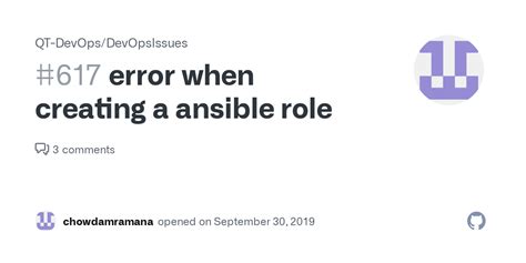 error when creating a ansible role · issue 617 · qt devops