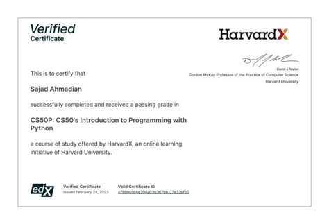 Sajad Ahmadian On Linkedin Cs50 Edx Harvarduniversity Training Pythonprogramming Python