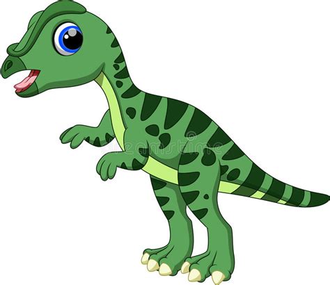 Иллюстрация шаржа желтого цвета Oviraptor динозавра Иллюстрация штока
