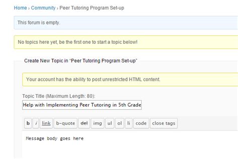 The All New Ptrc Online Forum Building A Community Of K 12 Peer Tutoring Enthusiasts And