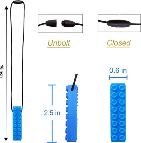 Gnawrishing Sensory Chew Necklace 9 Pack Block Cylinder Rhombus Shapes For Autism Adhd Spd
