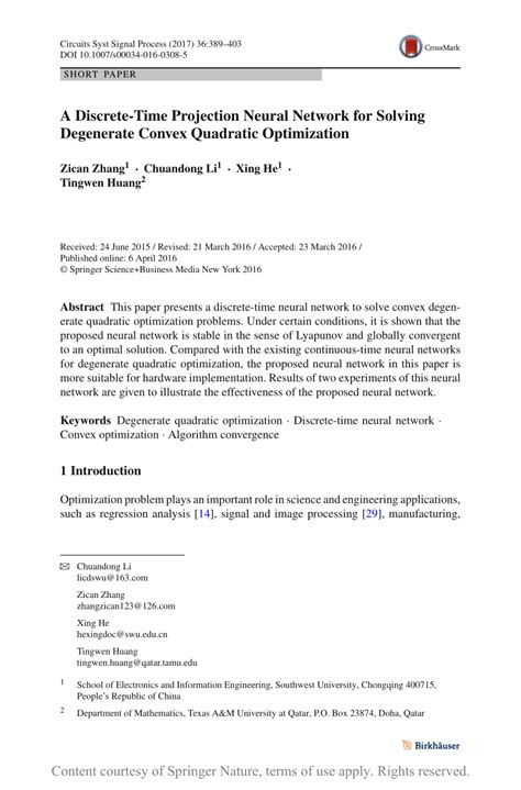 A Discrete Time Projection Neural Network For Solving Degenerate Convex