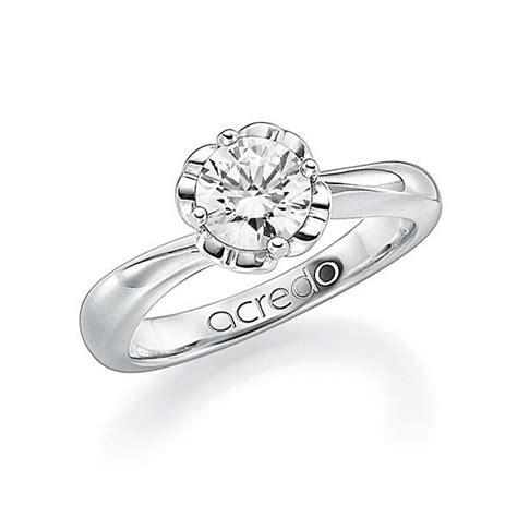 Verlobungsring in Weißgold mit ct Brillant tw si von acredo A EZI W R K MZ