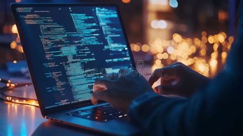 Coding On Laptop Software Development Stock Footage Video Of Digital