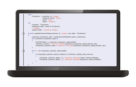 laptop dengan kode program di layar ilustrasi stok unduh gambar