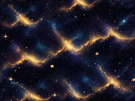 Premium Ai Image Seamless Pattern Of The Night Sky With Gold Foil