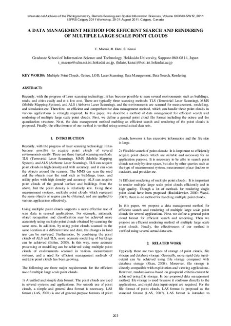 Pdf A Data Management Method For Efficient Search And Rendering Of