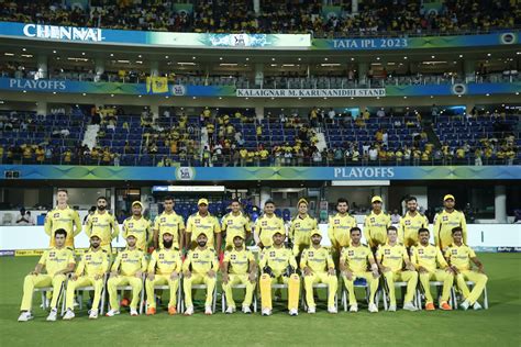 Chennai Super Kings Players Pose For A Picture